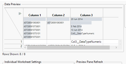 Columns containing numbers and numbers with a letter - JMP User Community