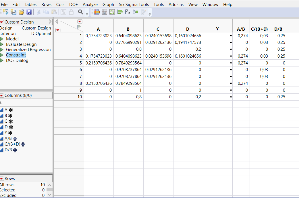 Solved: Complex DOE Constraints - JMP User Community