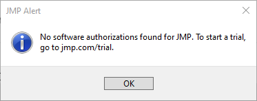 JMP Alert after completing email verification: No software authorizations found ... - JMP User ...