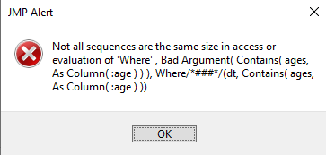 Solved: Select rows where column values match items in an arbitrary list - JMP User Community