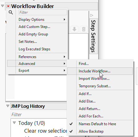 Included workflow -> open - JMP User Community