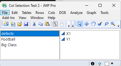 Solved: Column Selection issue - JMP User Community