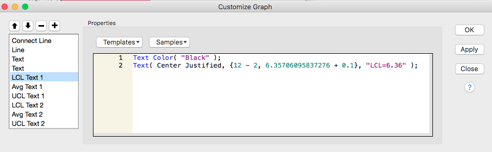 Solved: Plotting lower / upper limits and average in a control chart - JMP User Community