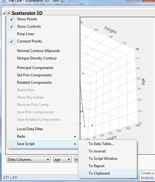 Solved: Adding a line to a 3-D scatterplot - JMP User Community