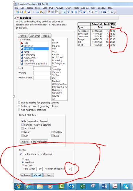 Solved Decimal Places In Tabulate Jmp User Community