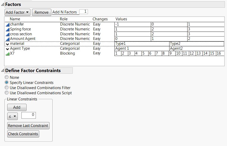 Solved: DoE with Blocking and Constraints - JMP User Community