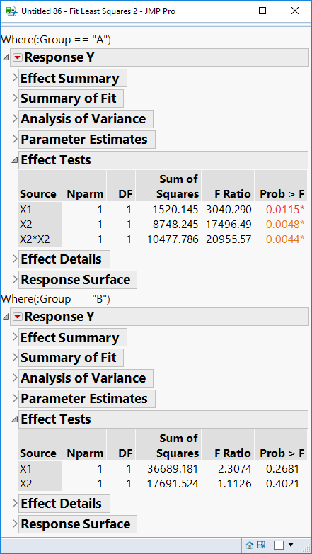 Save script for Fit Model with by group - JMP User Community