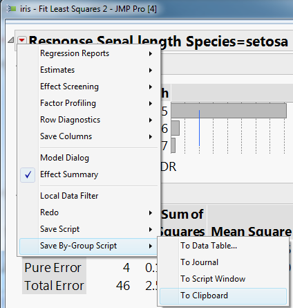 Save script for Fit Model with by group - JMP User Community