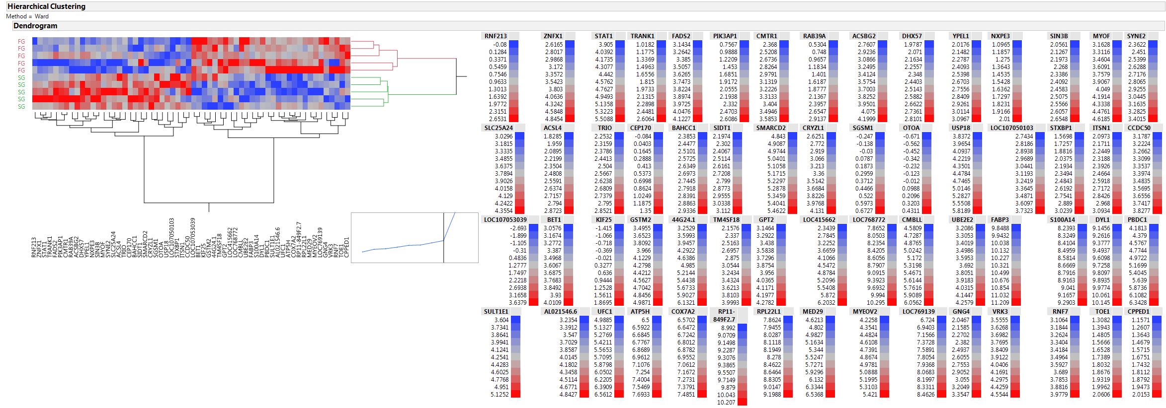 Solved: Single legend for Hierarchical clustering heat map - JMP User Community