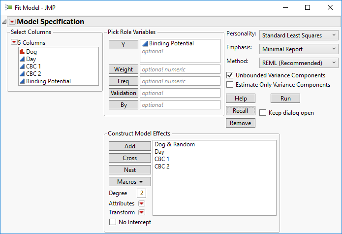 Question On Repeated Measures With Multiple Continuous Variables Jmp User Community